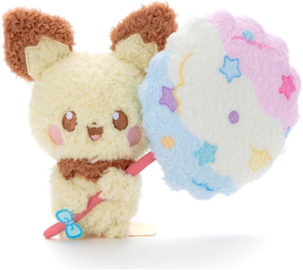 Takara Tomy Pokepiece Plush (Sweets Ver.) Pichu Plush Toy Width: Approx ...