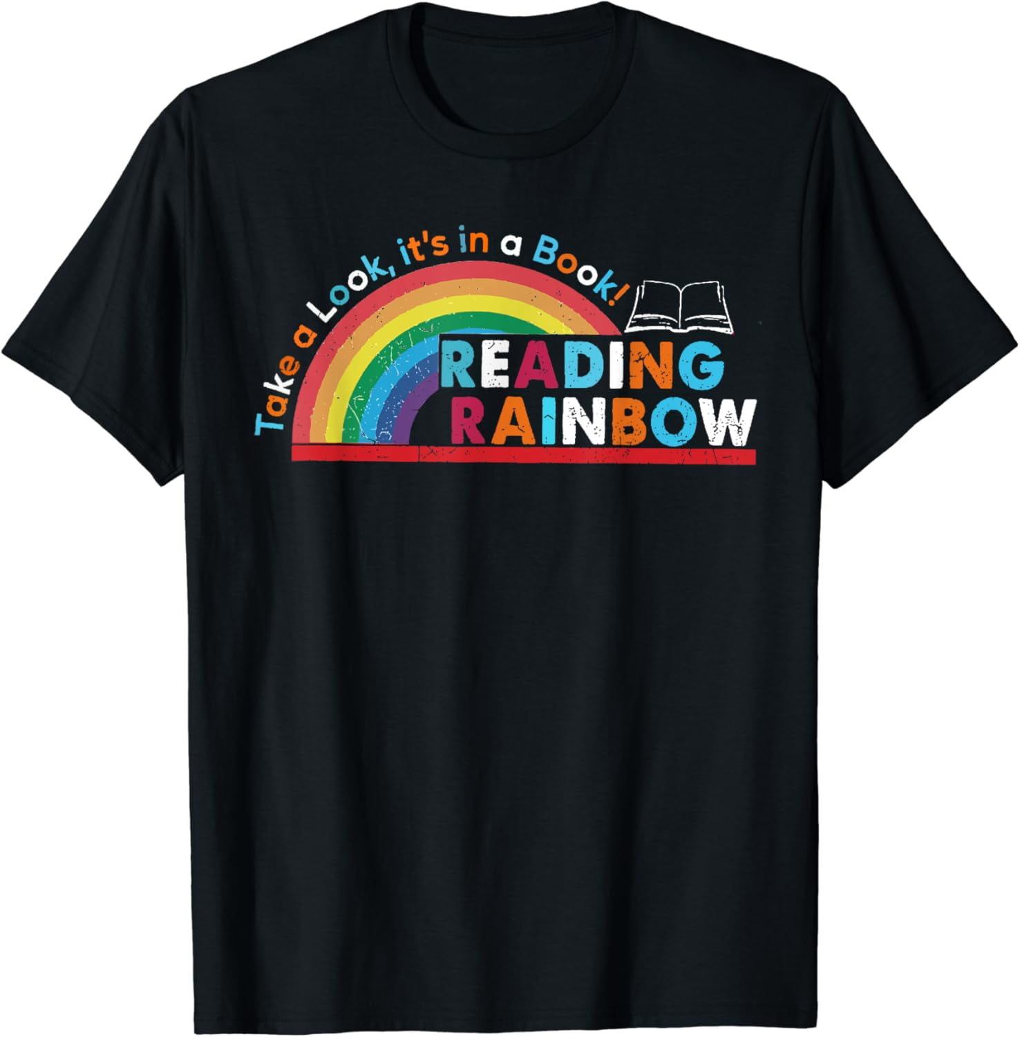Take A Look A Book Vintage Reading Librarian rainbow T-Shirt - Walmart.com