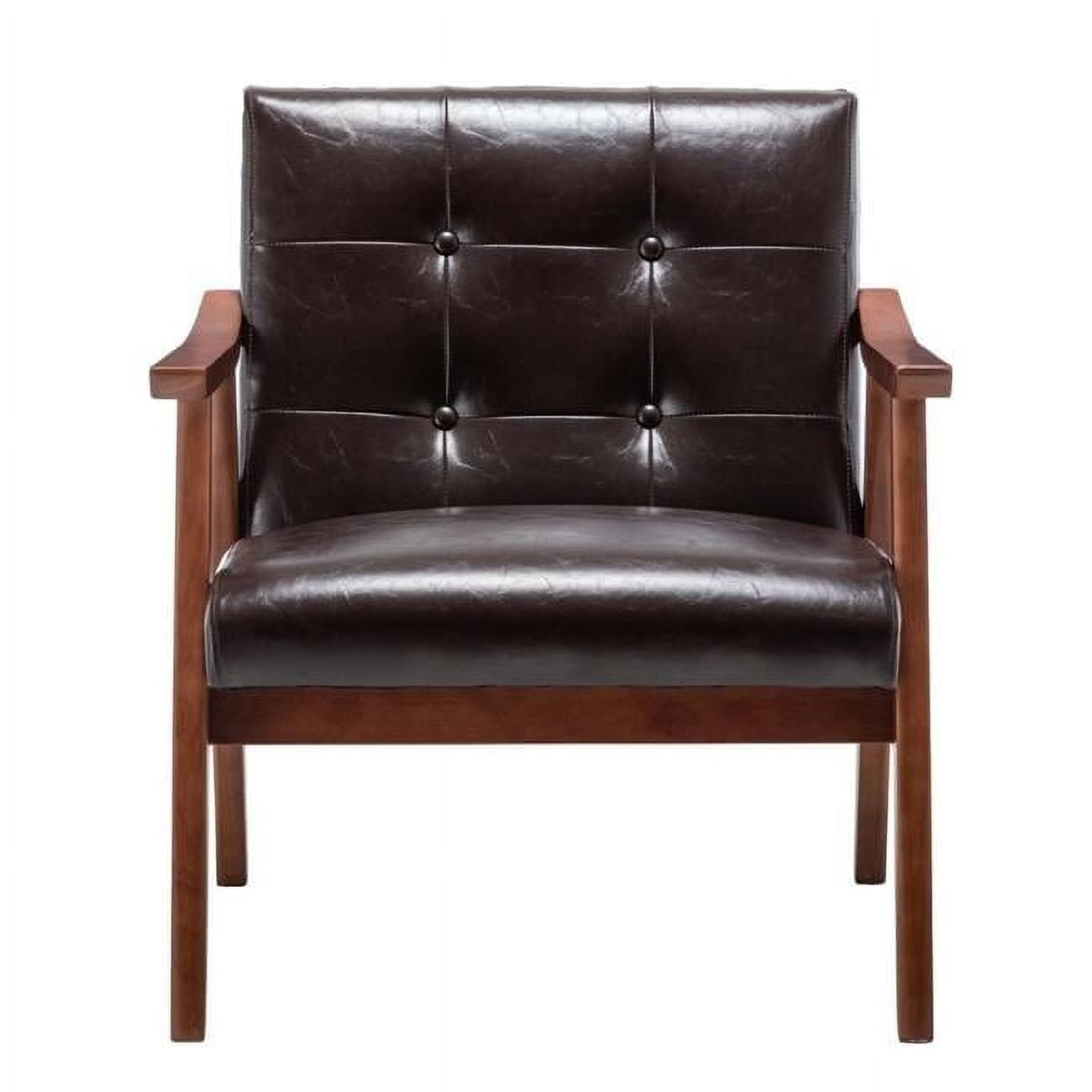 Convenience Concepts Natalie Accent Chair, Espresso Faux Leather ...