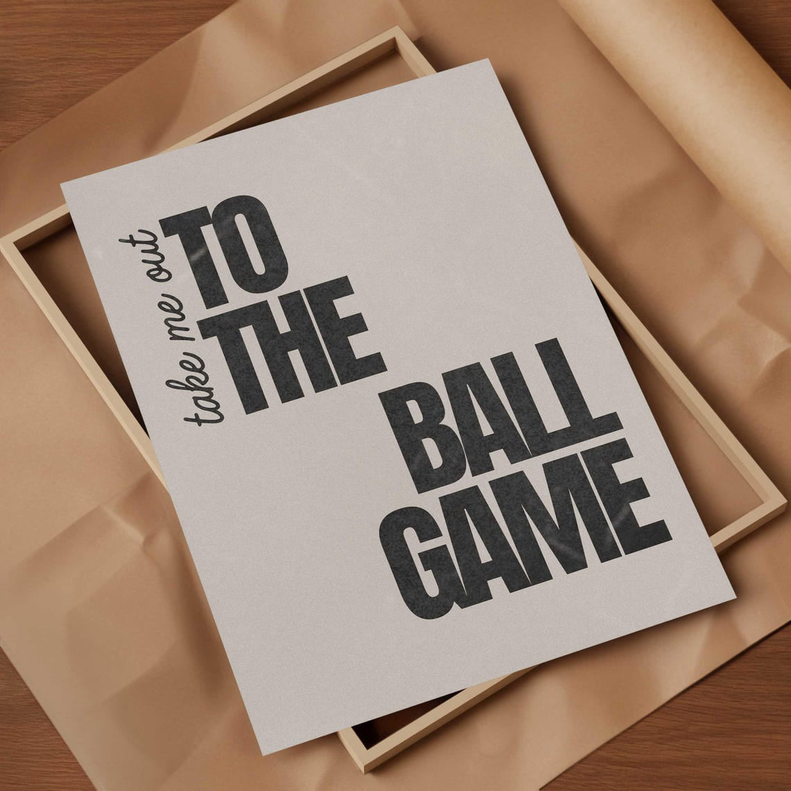 Take Me Out To The Ball Game Wall Art Print, Baseball Quote Poster ...
