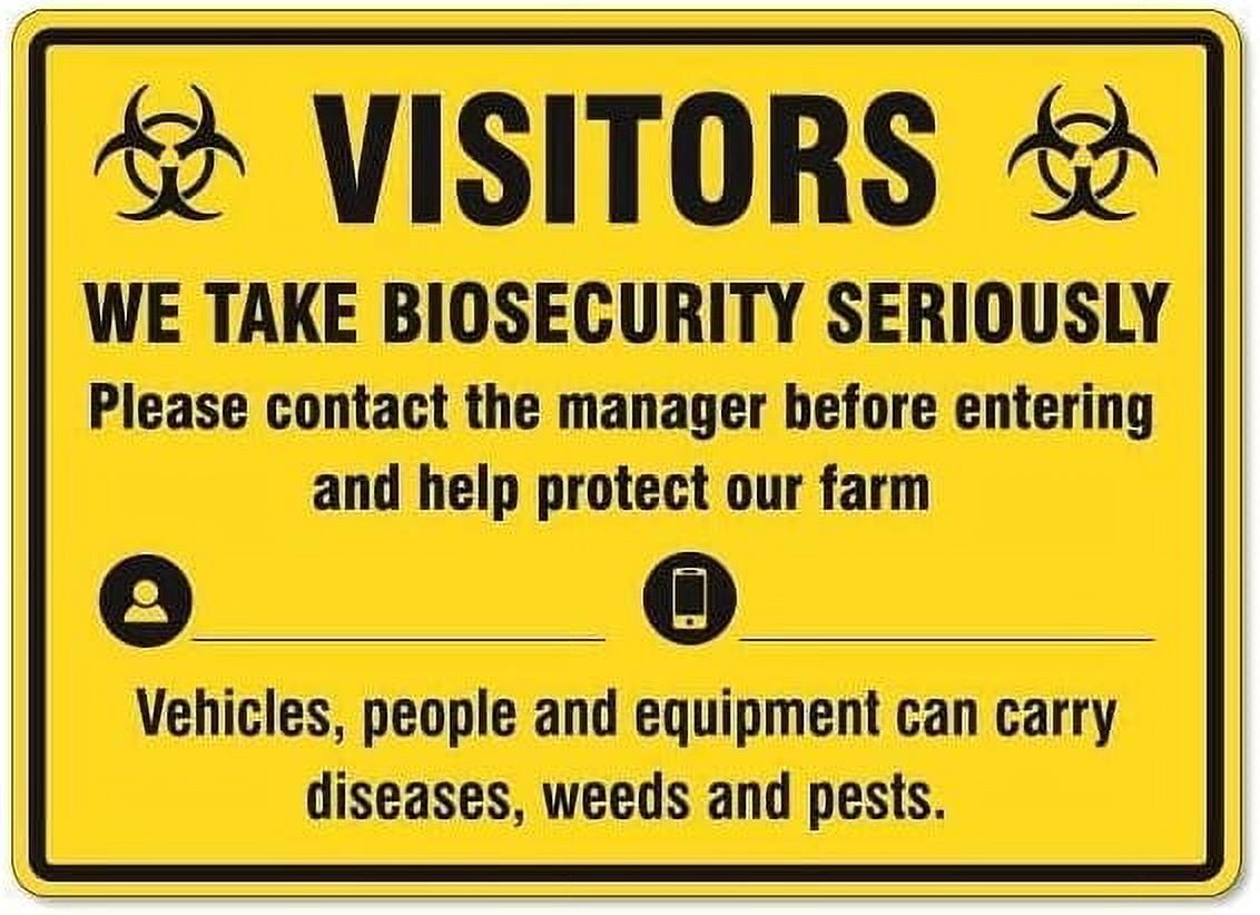 We Take Biosecurity Seriously Sign (Yellow) Farming Signs Biosecurity ...
