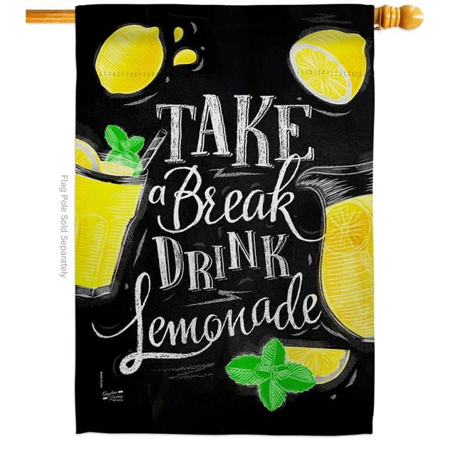 Take Break Lemonade Food Fruit 28 x 40 in. Double-Sided Decorative ...