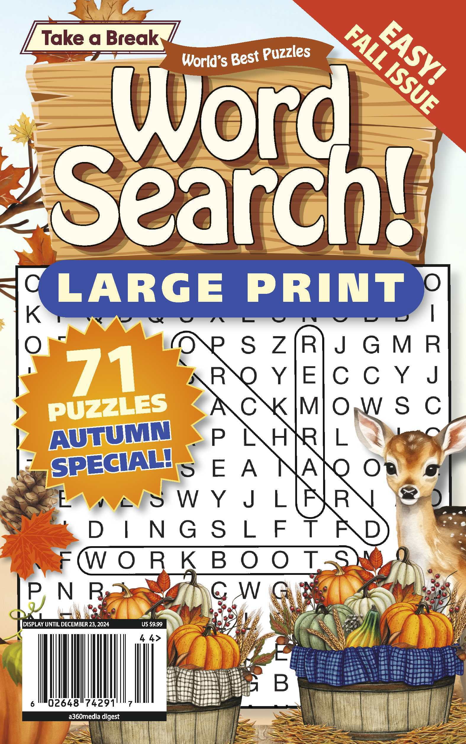 Take a Break - Word Search (Large Print): 71 Puzzles, Fall Issue, Level ...