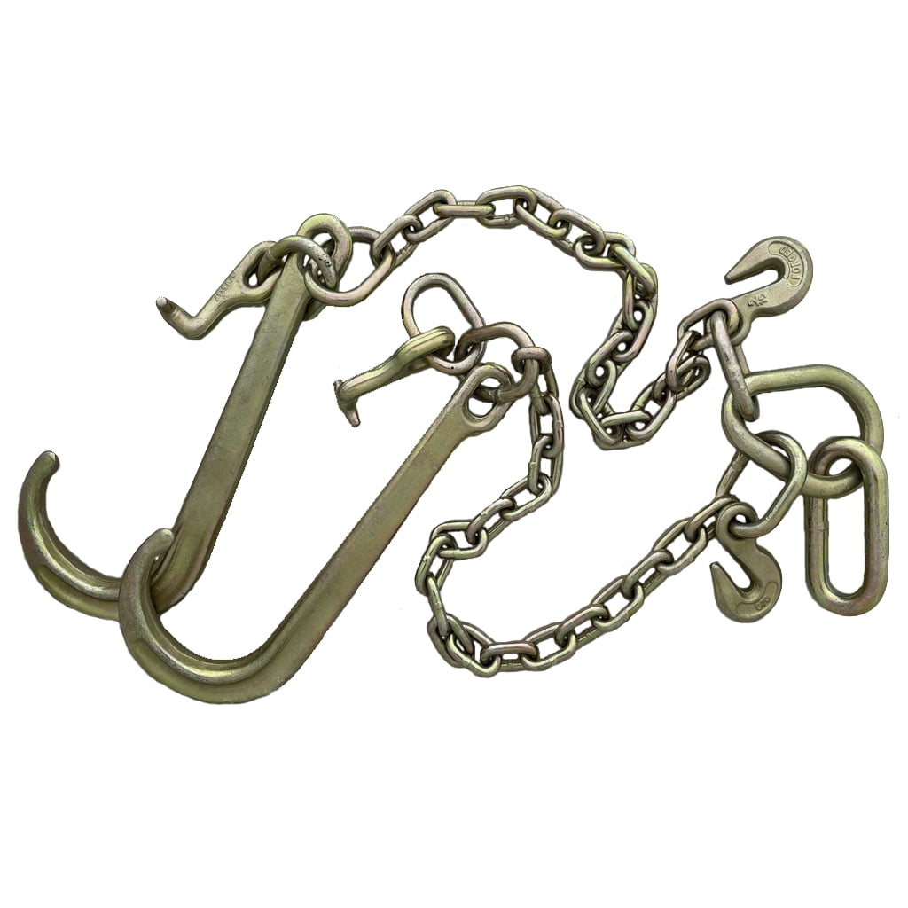 Take Control 3/8" X 2' V-Type Tow Chain J-Hook G70 Grab Hook Tractor ...