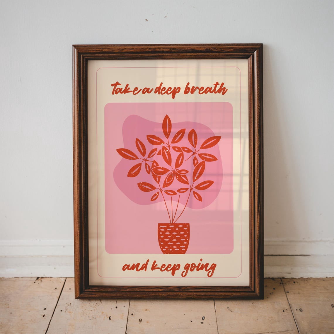 Take A Deep Breath Motivational Print, Best Friend Gifts, Typography ...