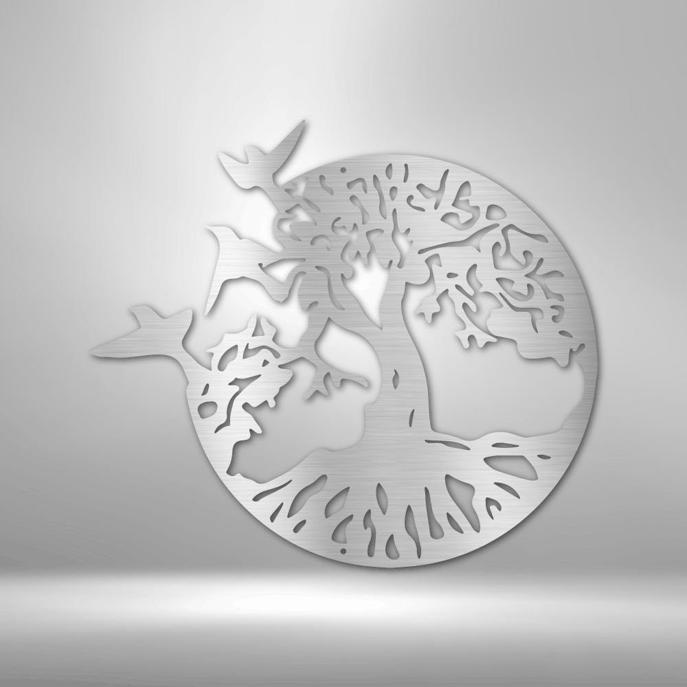 Take Flight Tree Steel Sign Laser Cut Powder Coated Home & Office Metal ...