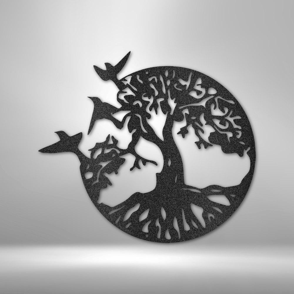 Take Flight Tree Steel Sign Laser Cut Powder Coated Home & Office Metal ...