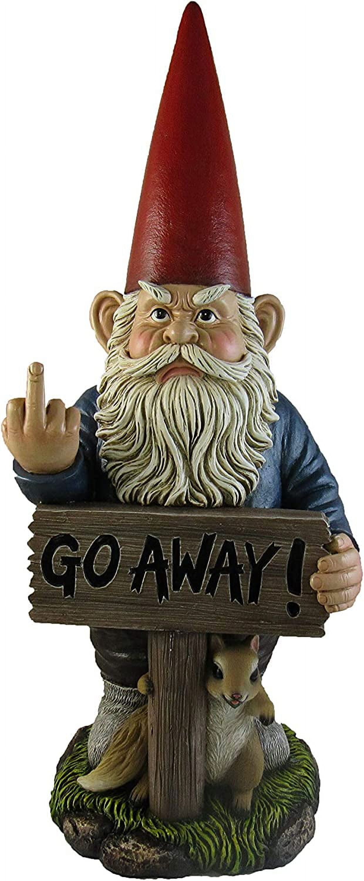 Take A Hike Defiant Go Away Resin Garden Gnome Un-Welcome Sign - Red ...