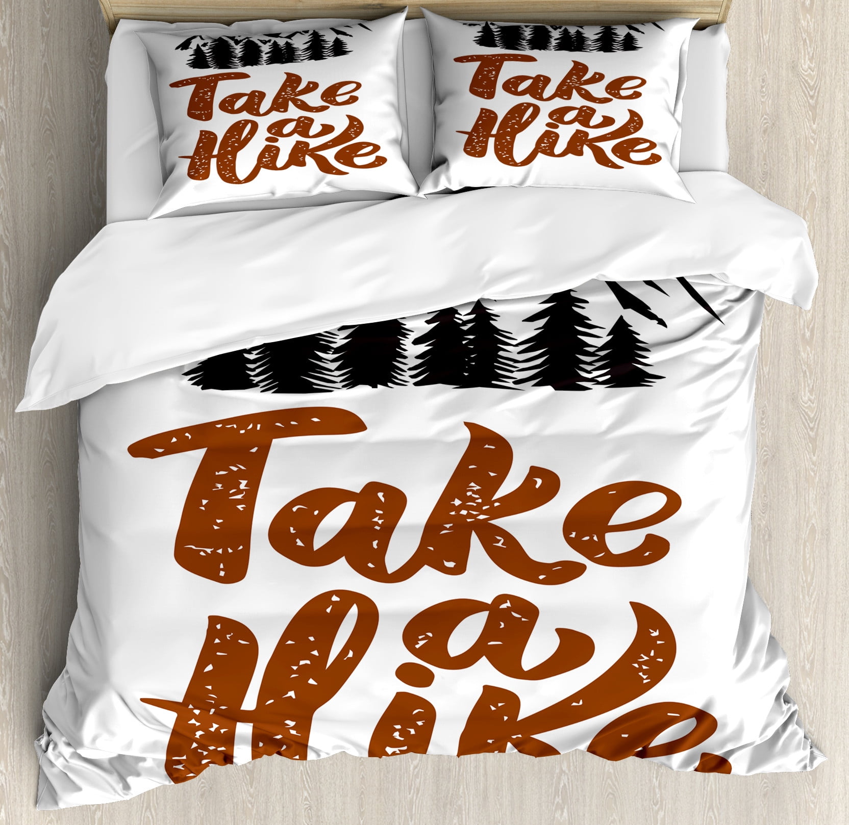 Take a Hike Duvet Cover Set, Mountainous Pattern with a Bold ...