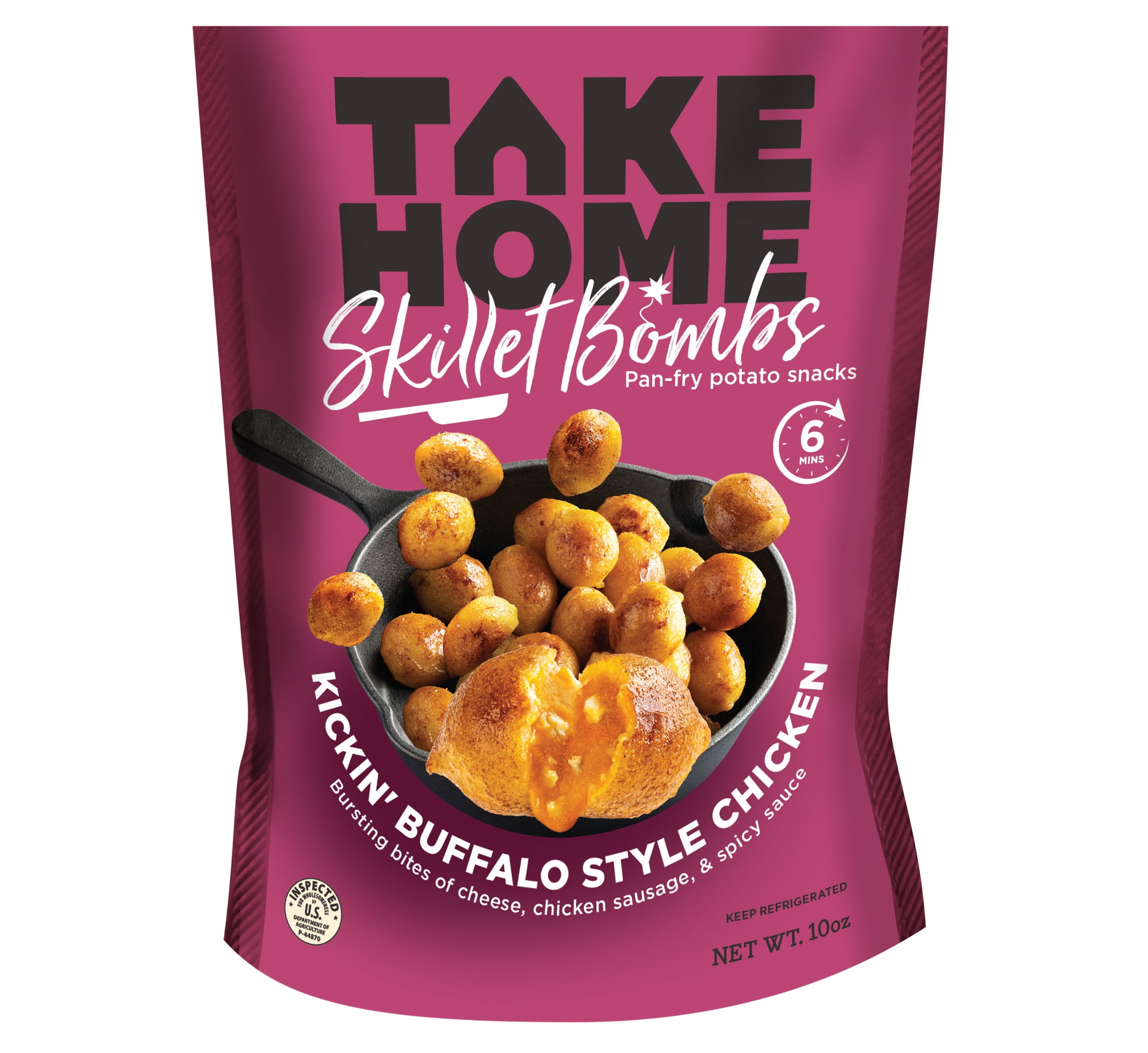 Take Home Skillet Bombs Pan Fry Potato Snacks with Buffalo Chicken ...
