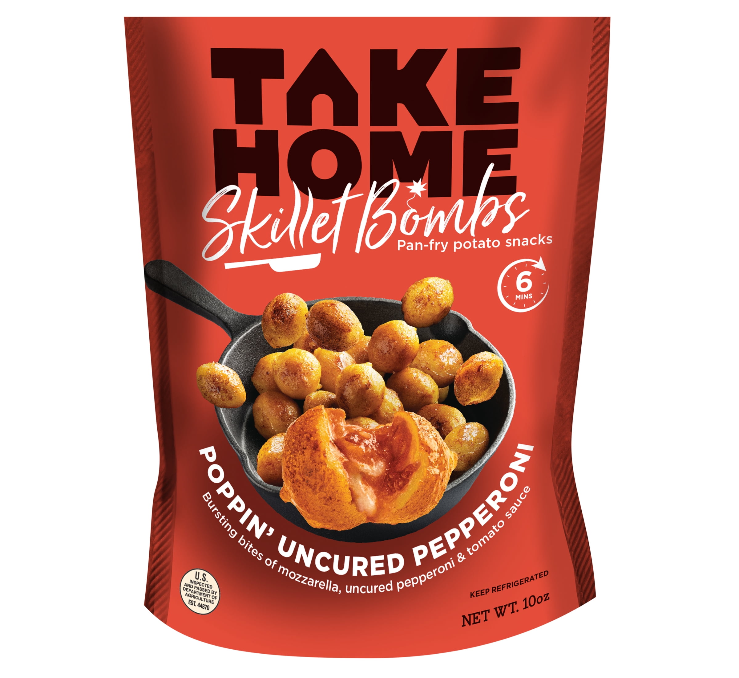 Take Home Skillet Bombs Pan Fry Potato Snacks with Pepperoni Pizza ...