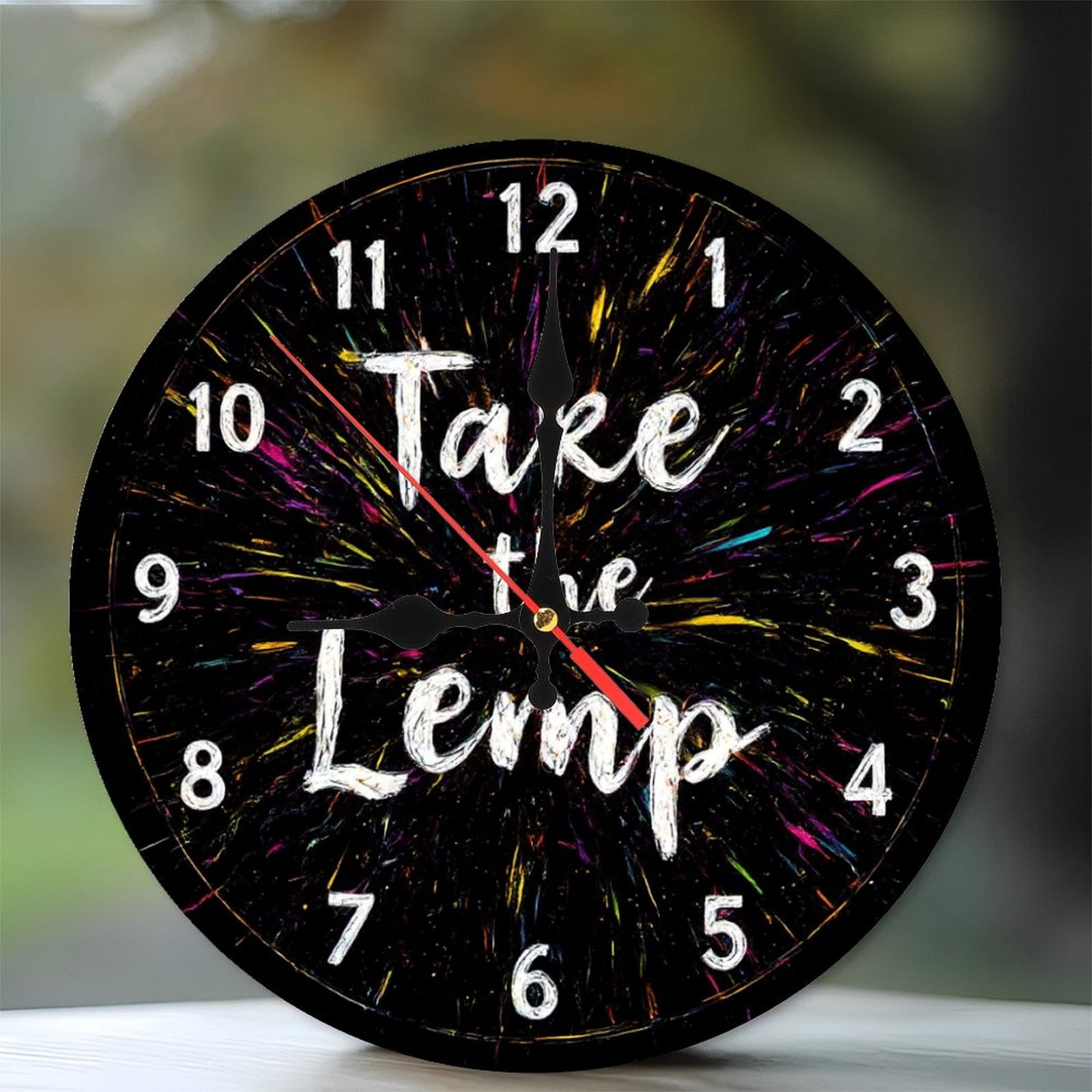 Take The Leap Colorful Splash Paint Clock Wall Art 10-Inch Silent ...