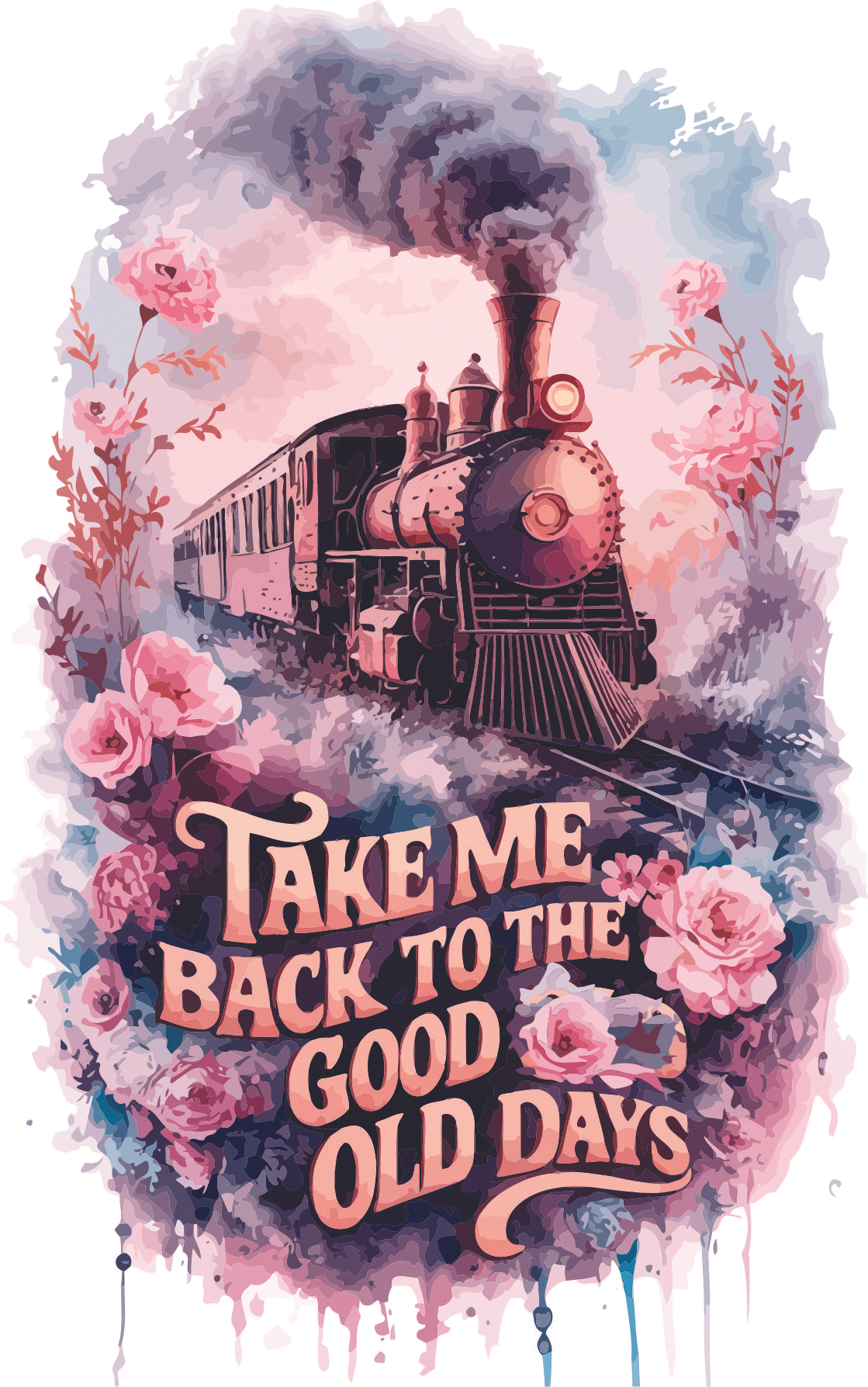 Take Me Back Good Old Days Train Track Life Quote Quotes Wall Art ...