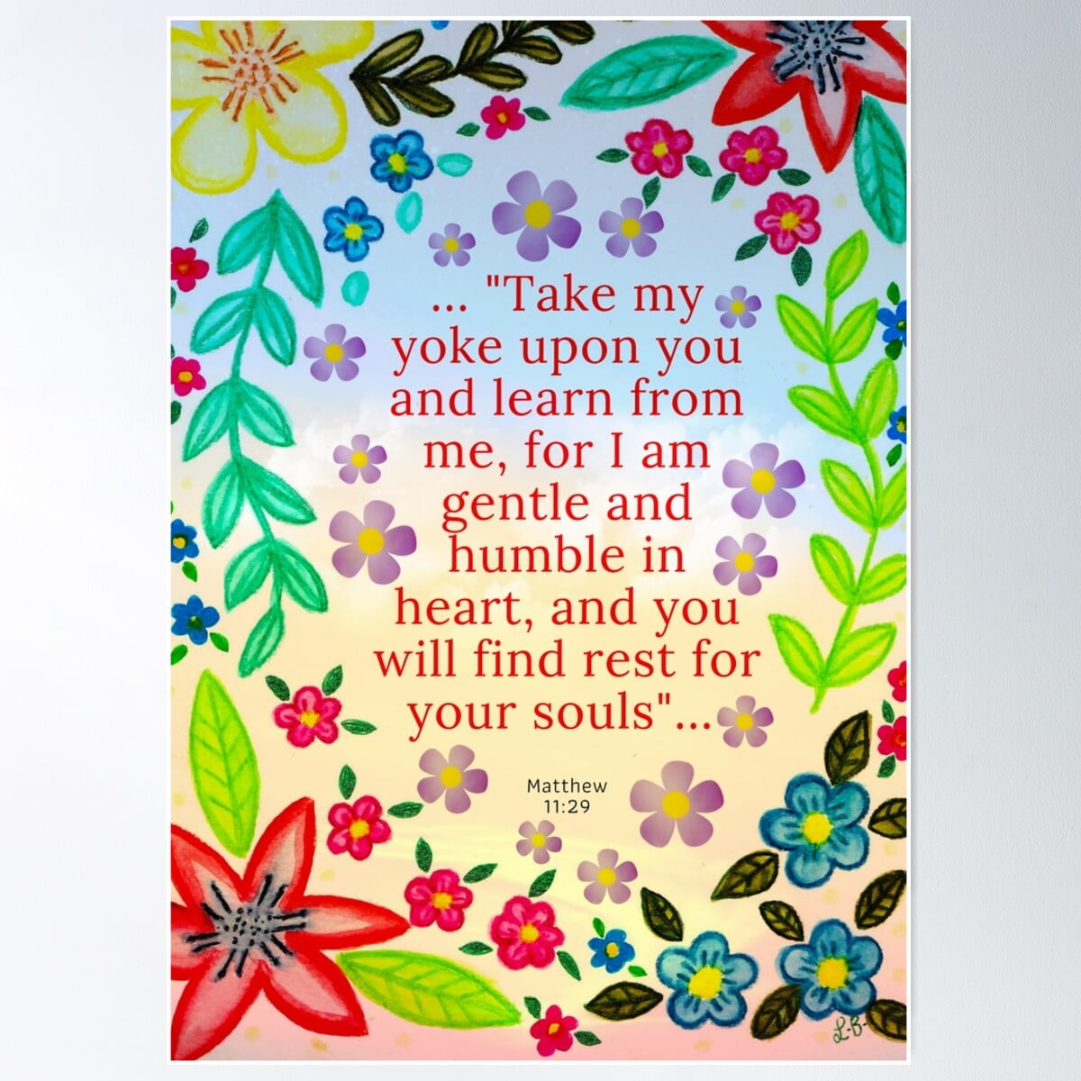 Take My Yoke Upon You.. Matthew 11:29 Poster Wall Art, Modern Wall ...