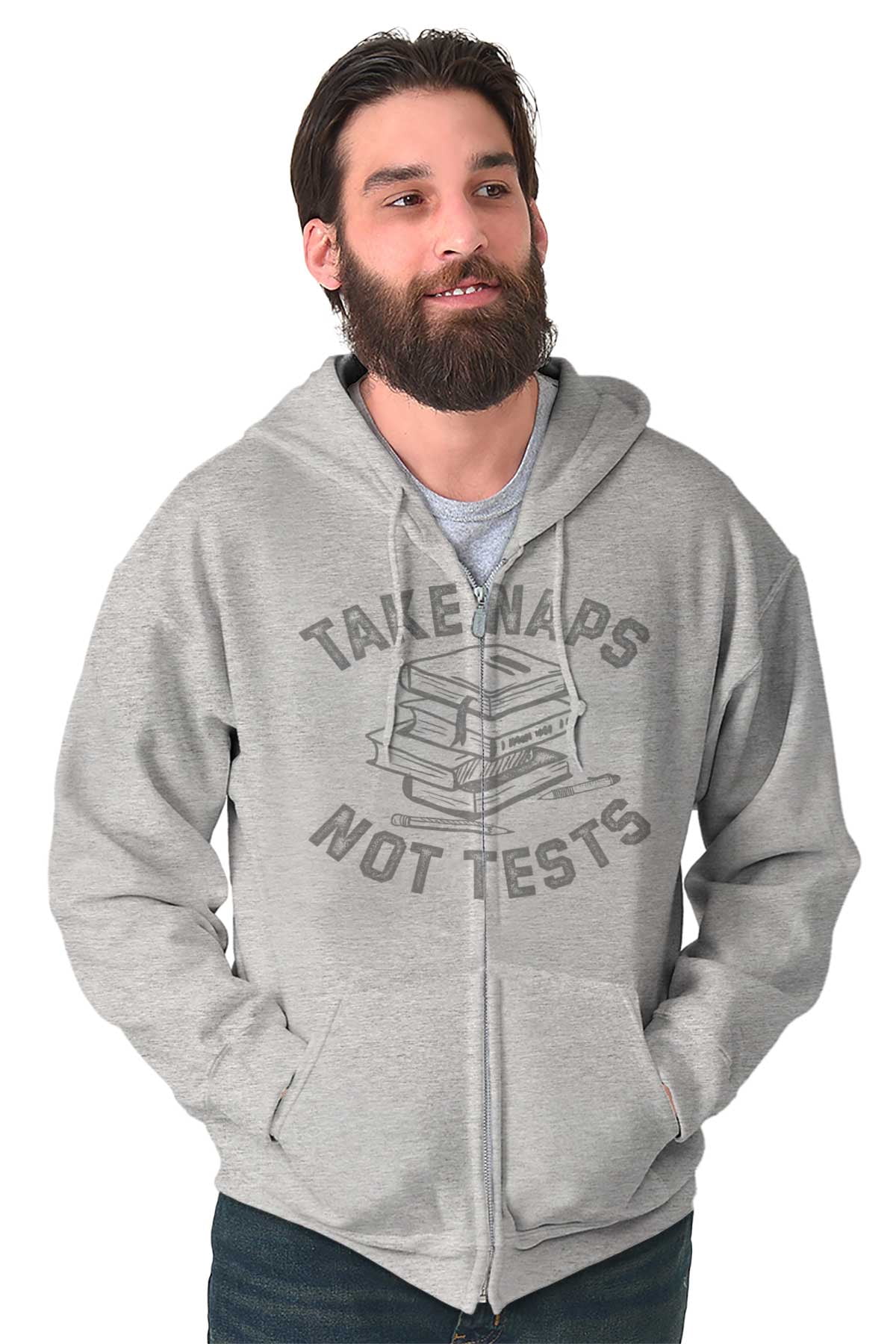 Take Naps Not Tests Sleepy Nerdy Gym Zip Up Hoodie Men's Women's Brisco ...