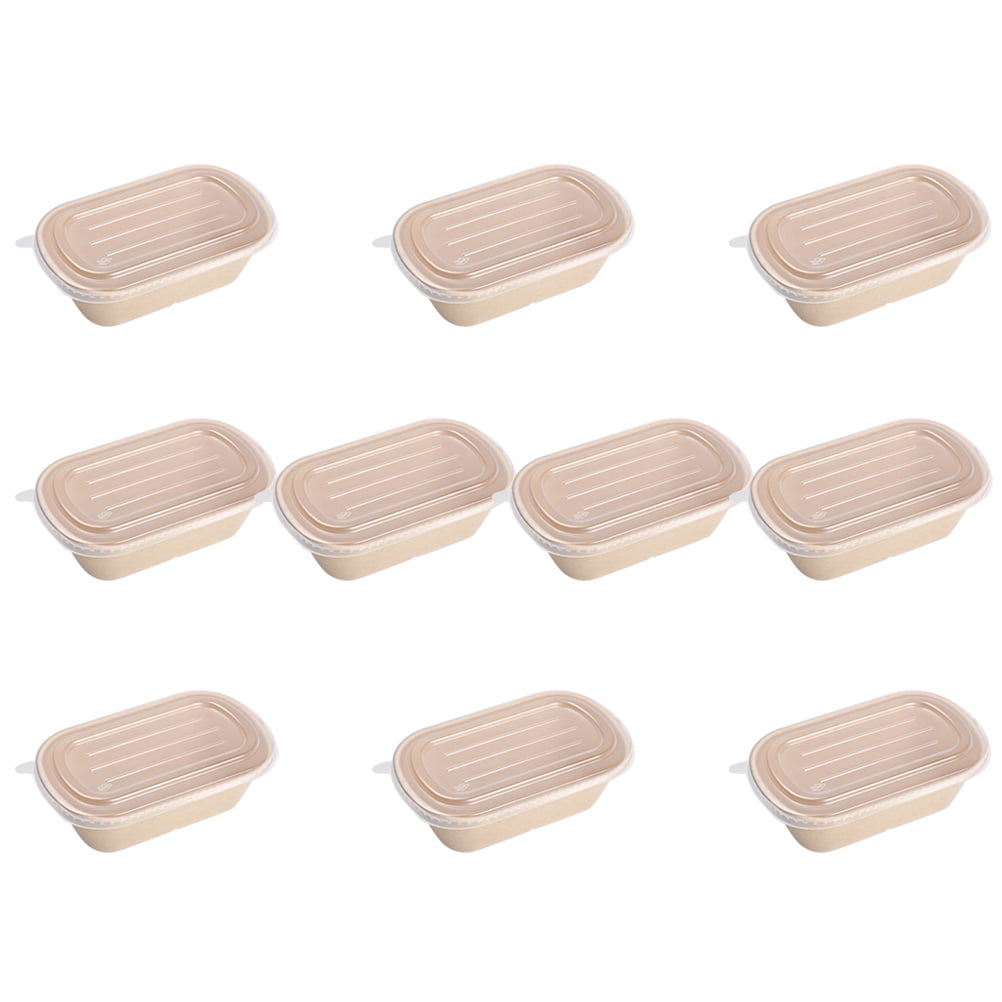 Take Out Food Container Disposable Containers with Lids 10 Pcs Paper ...