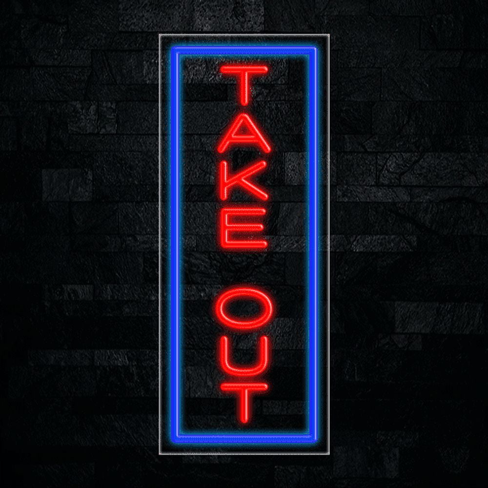 Take Out LED Neon Sign 12"L x 30"H #31632 - Walmart.com