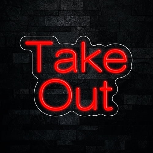 Take Out LED Neon Sign 14"L x 10"H #33440 - Walmart.com