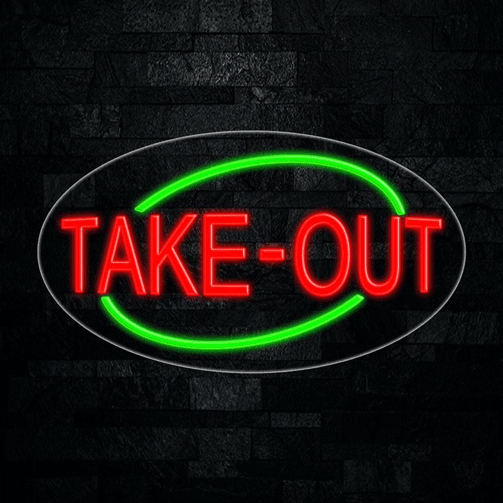 Take Out LED Neon Sign 28"L x 16"H #34079 - Walmart.com