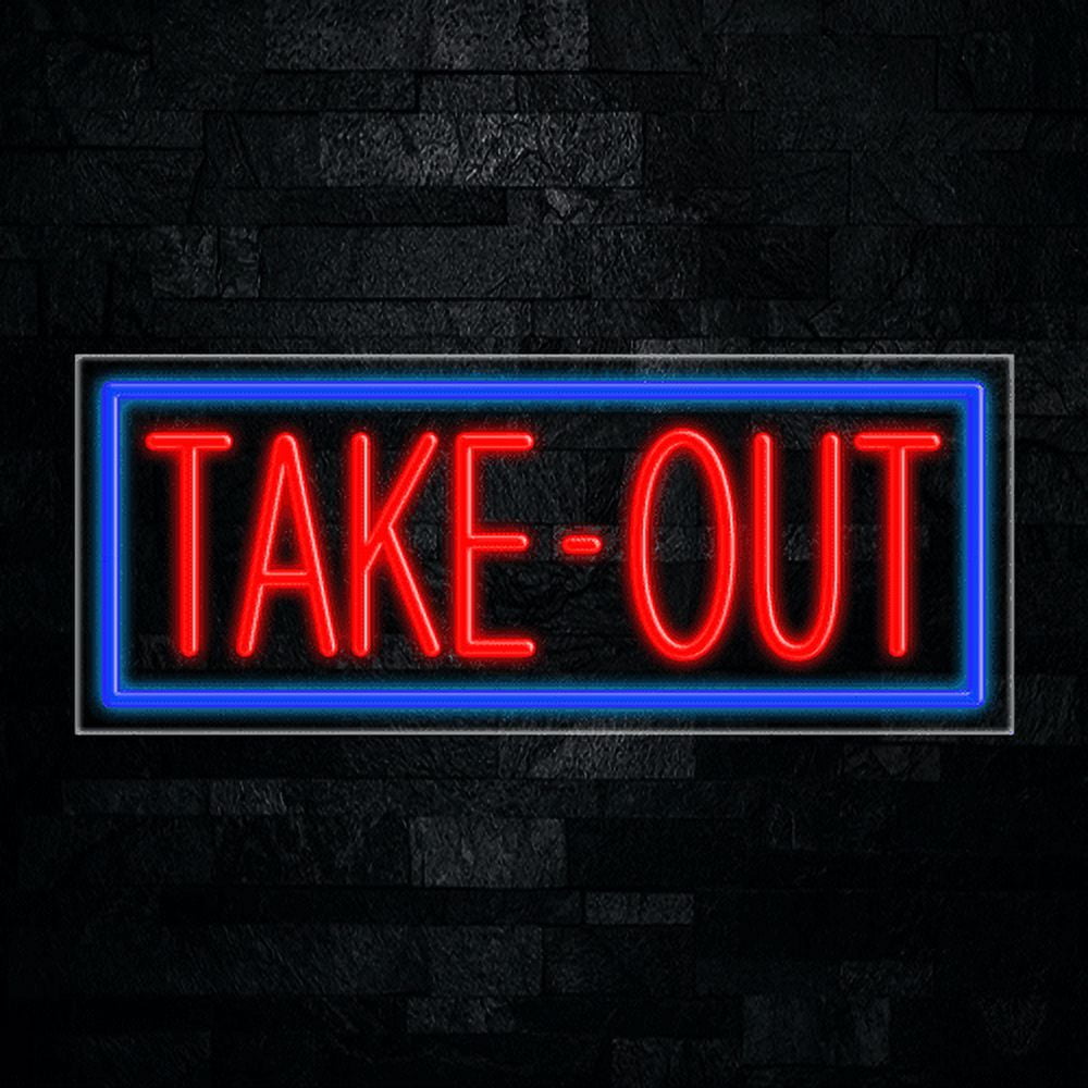 Take Out-LED Neon Sign 30"L x 12"H #30203 - Walmart.com