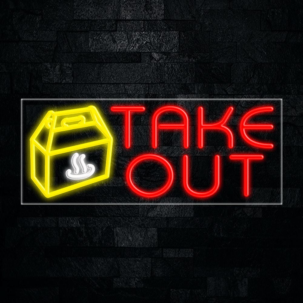 Take Out-LED Neon Sign 30"L x 12"H #30914 - Walmart.com