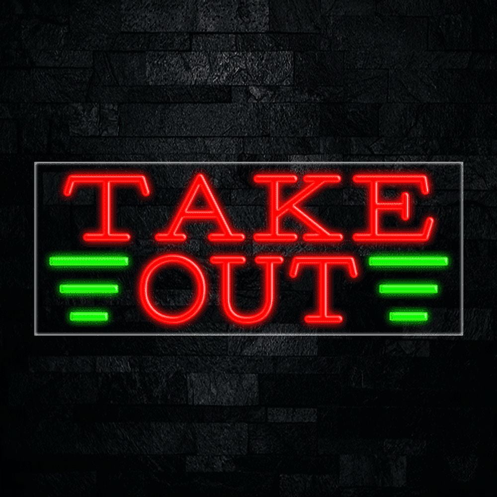 Take Out-LED Neon Sign 30"L x 12"H #30915 - Walmart.com