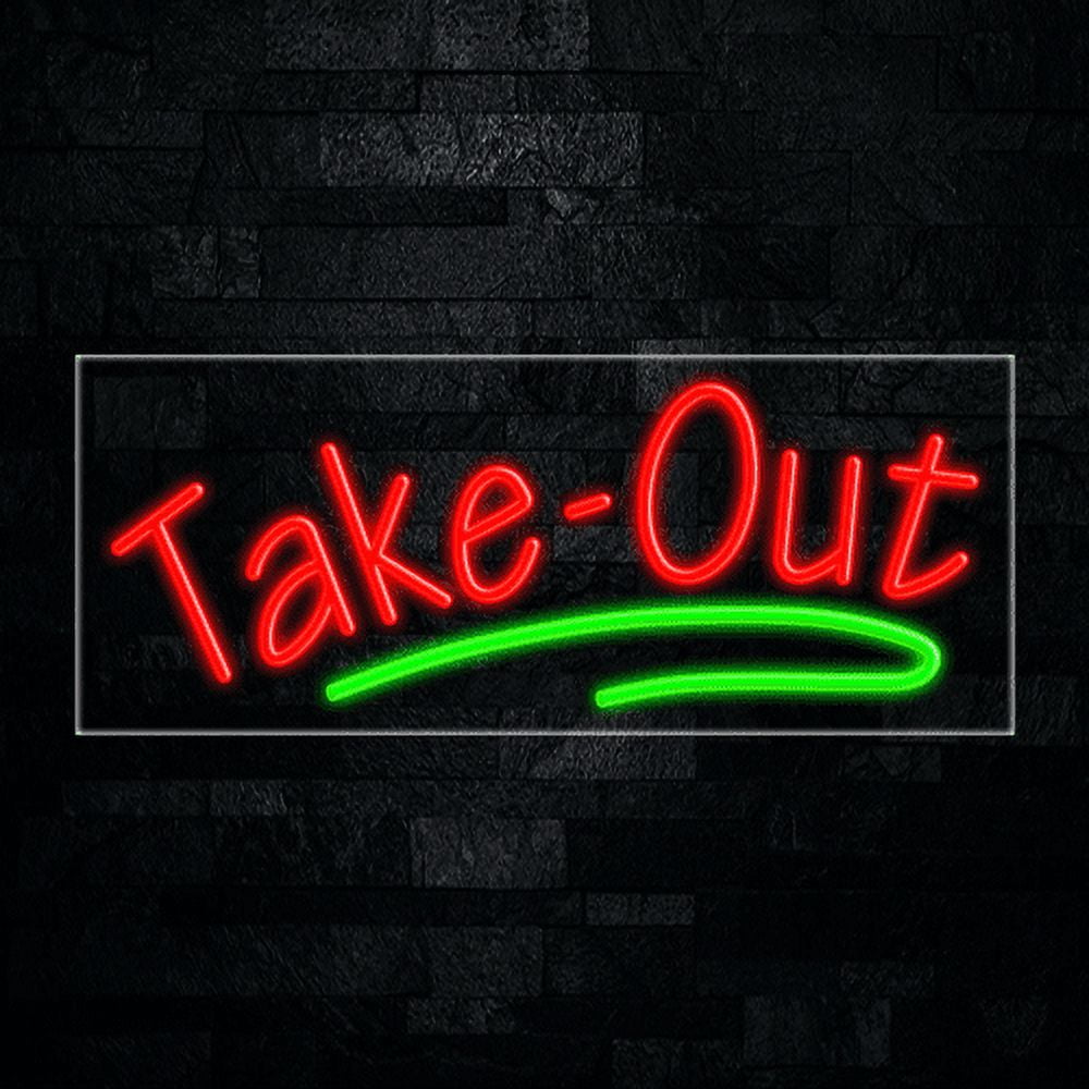 Take Out LED Neon Sign 30"L x 12"H #31483 - Walmart.com