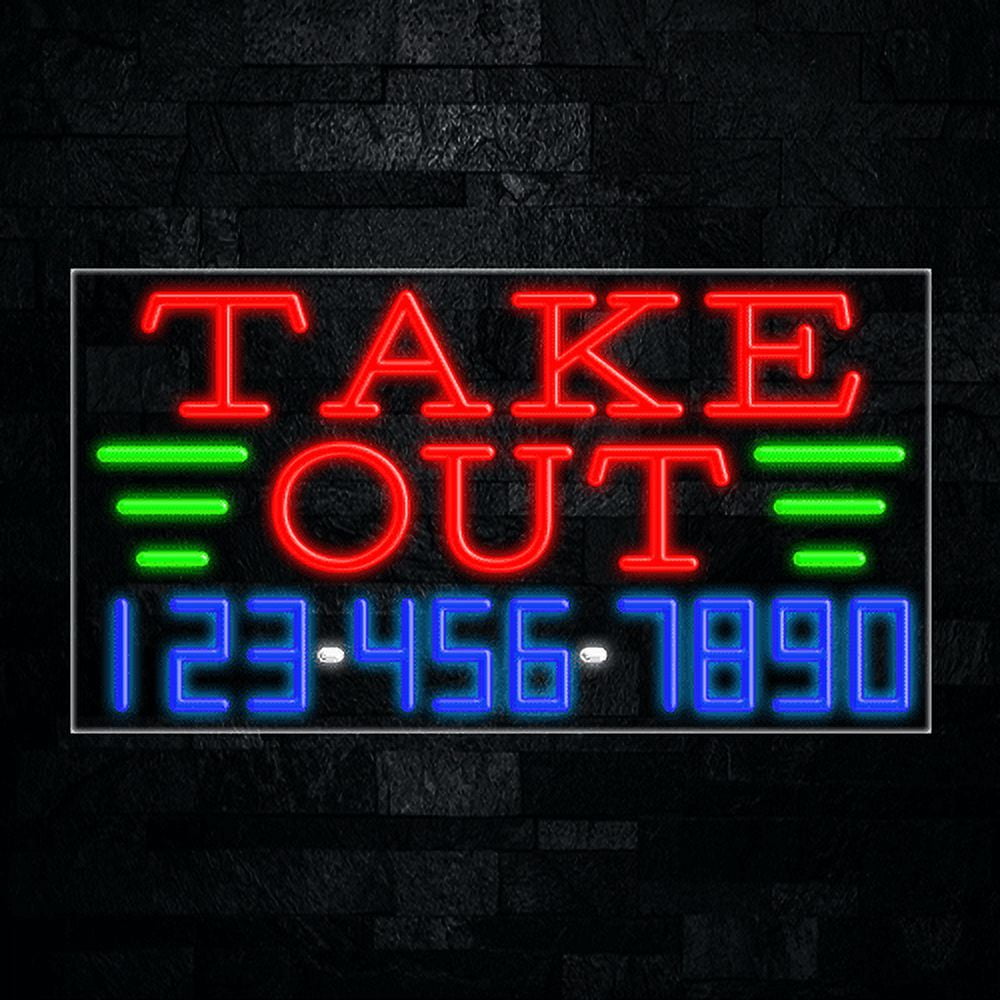 Take Out LED Neon Sign 33"L x 18"H #35035 - Walmart.com