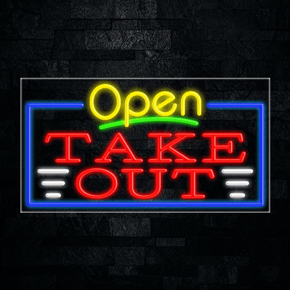 Take Out LED Neon Sign 33"L x 18"H #35439 - Walmart.com