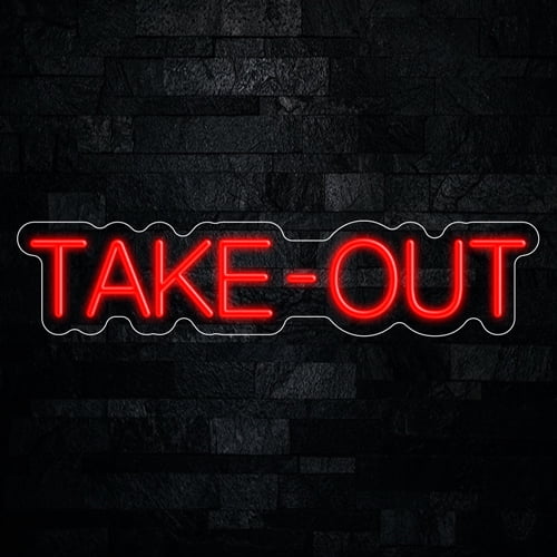 Take Out Neon LED Sign 27"L x 6"H #32772 - Walmart.com