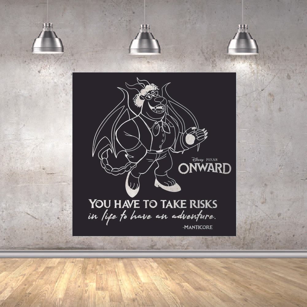 Take Risks Manticore Quote Onward Movie Disney Cartoon Wall Sticker Art ...