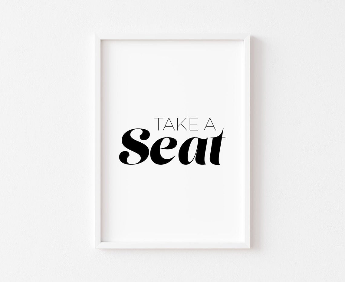 Take A Seat, Bathroom Poster Wall Art, Bathroom Posters, Decor ...