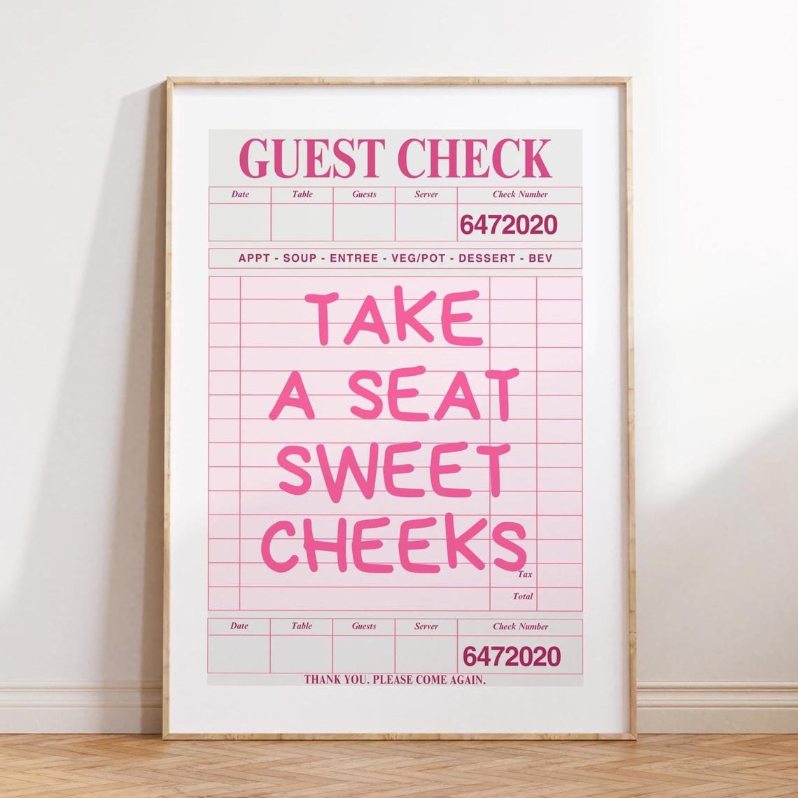 Take A Seat Sweet Cheeks Pink Print Funny Toilet Trendy Bathroom Wall ...