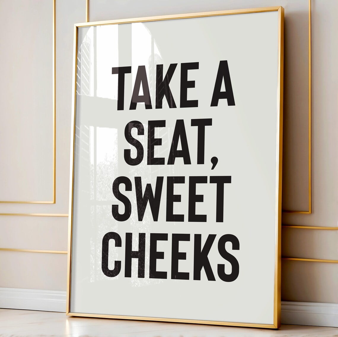 Take A Seat Sweet Cheeks Print, Funny Bathroom Wall Art, Modern ...