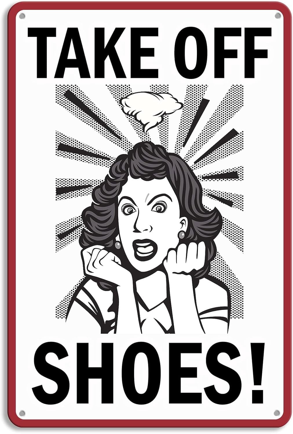 Take Off Shoes Metal Tin Sign - Funny No Shoes Sign for Front Door ...