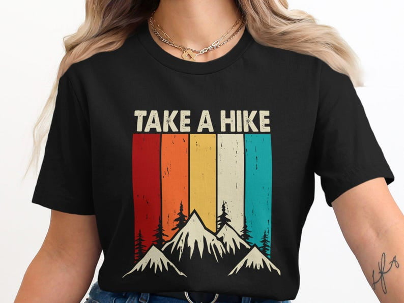 Take a Hike Retro Mountain T-Shirt, Vintage Hiking Tee - Walmart.com