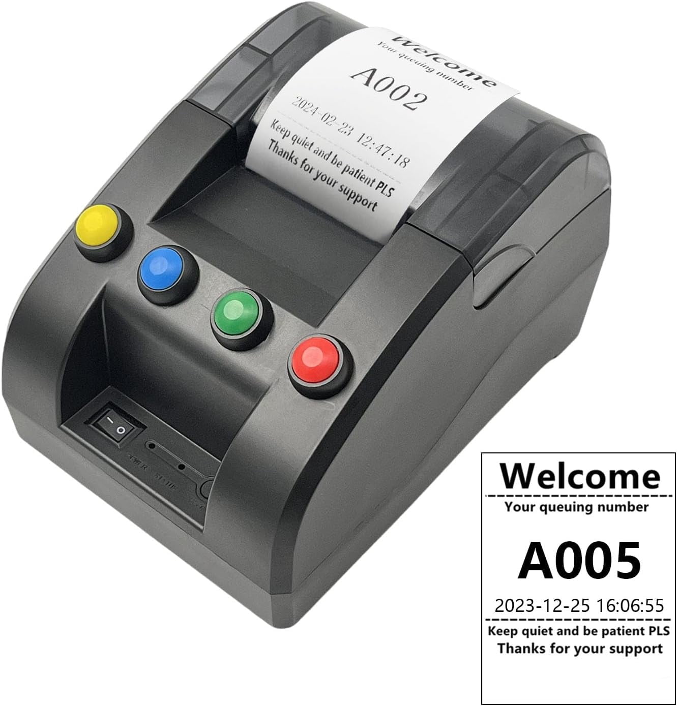 Take a Number Printer Ticket Thermal Printer Ticket Machine with 57mm ...