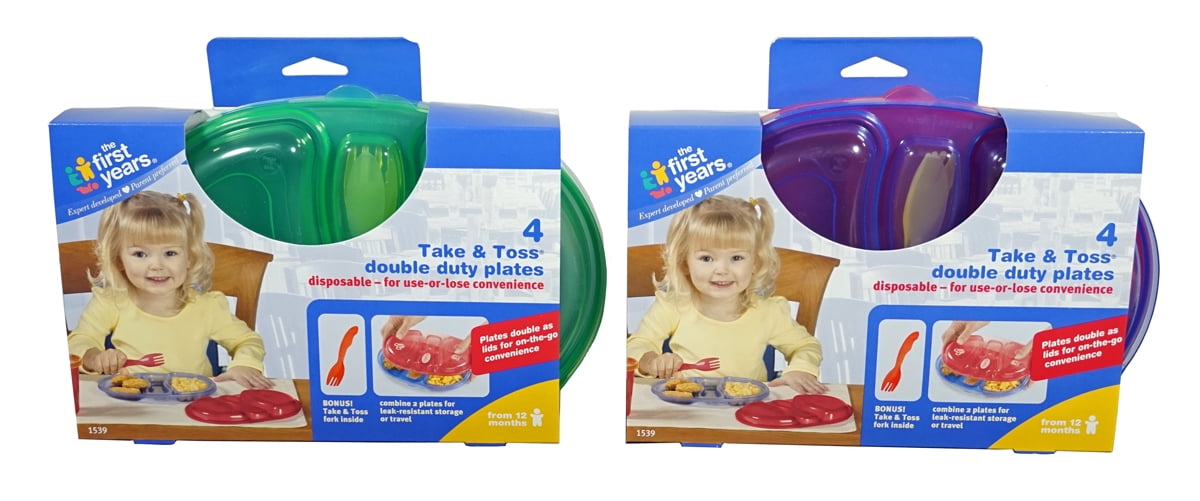Take and Toss Double Duty Plate - Set of 2 - Total of 8 plates (or 4 ...