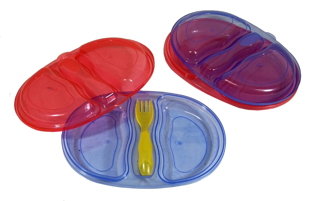 Take and Toss Double Duty Plates - 4 Pack - Includes place for Child's ...