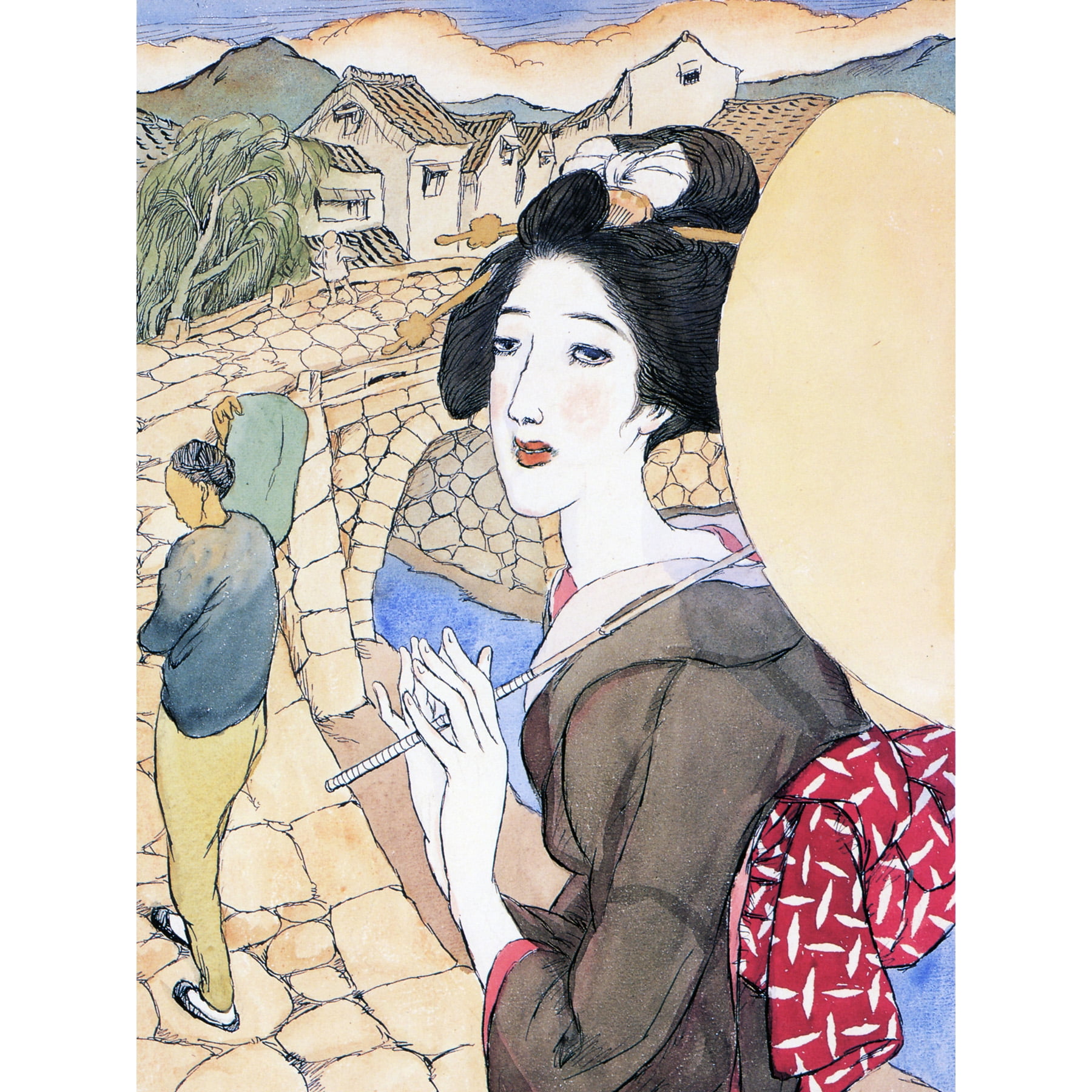 Takehisa Nagasaki Scenes Spectacles Bridge Painting Extra Large XL Wall ...