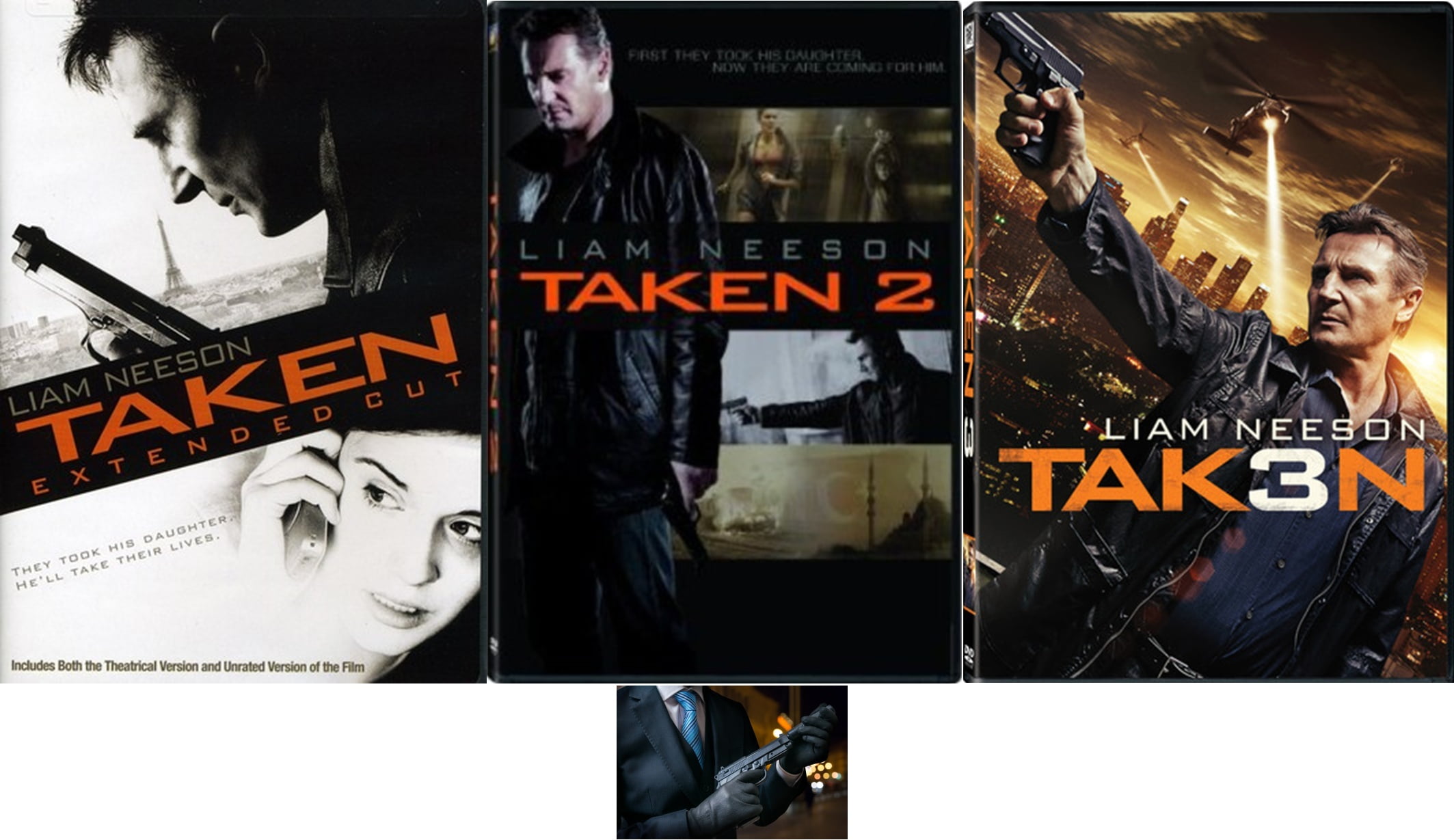 Taken 1 2 3 Trilogy Liam Neeson 3 DVD Set Widescreen New - Walmart.com