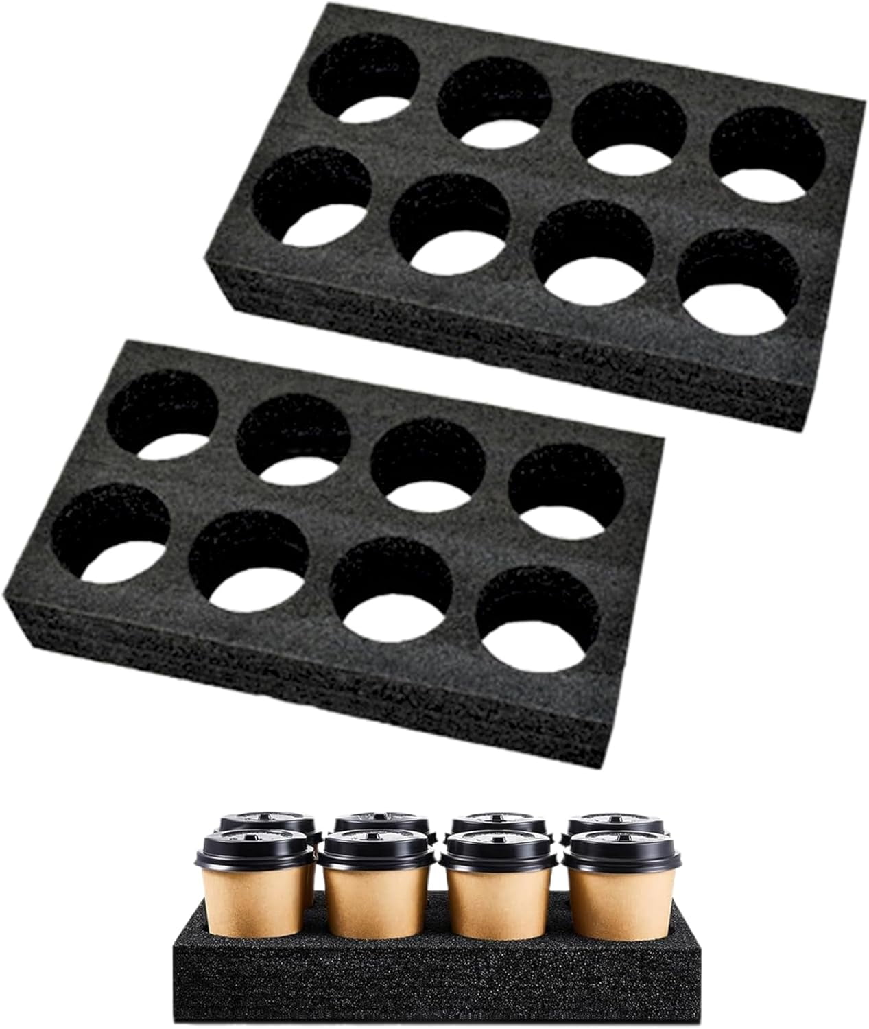 Takeout Drink Cup Holder: 8 Holes Sponge Foam Milk Tea Cup Drink ...