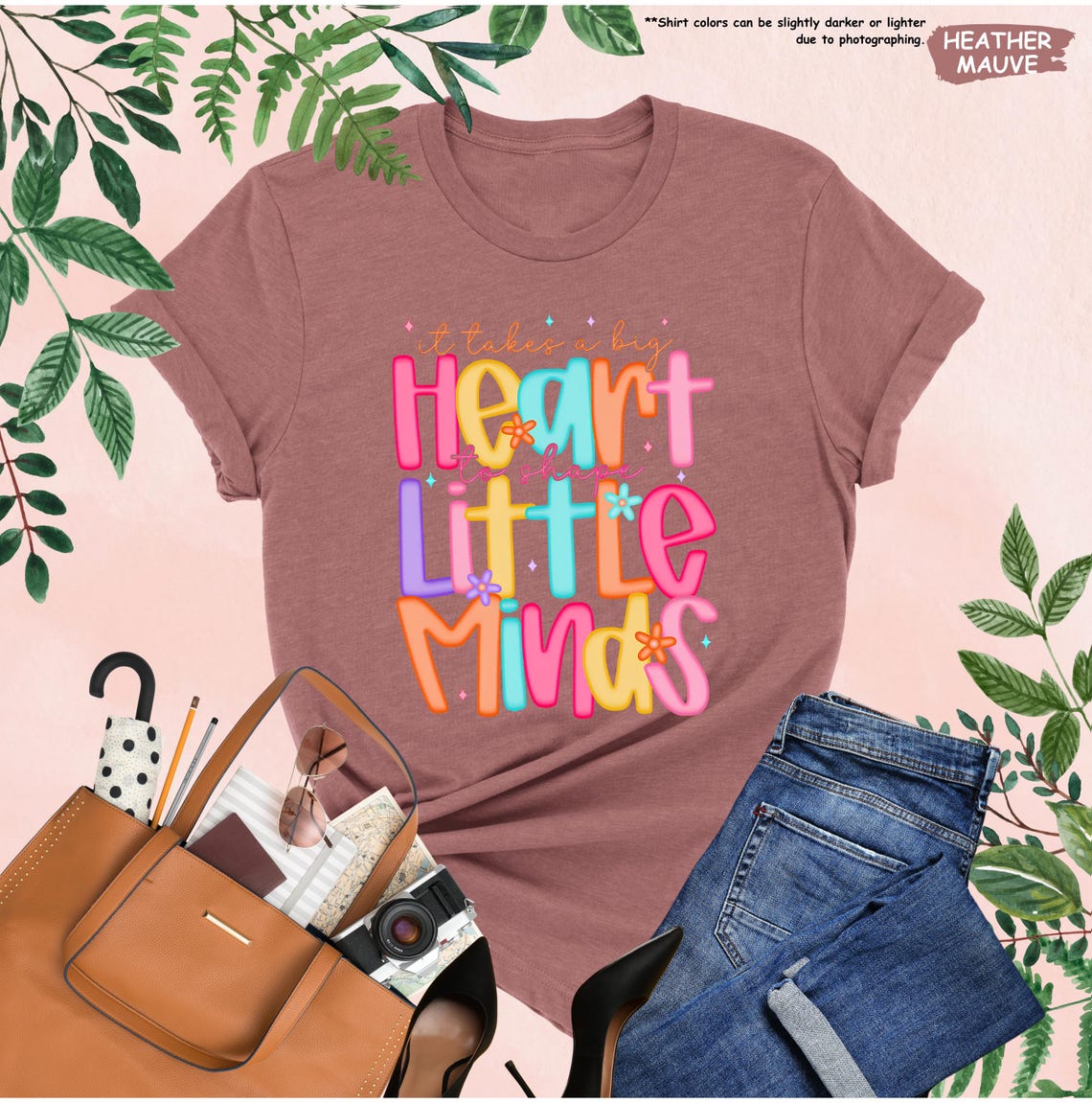 It Takes A Big Heart To Shape Little Minds Shirt, Preppy Teacher Tee ...