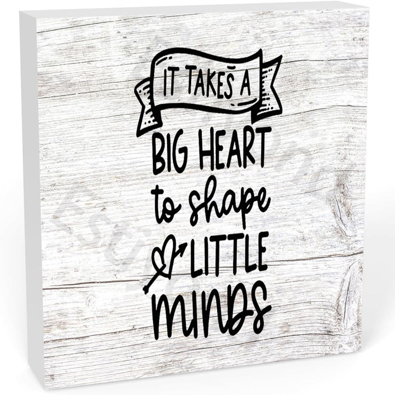It Takes A Big Heart Shape Little Minds Wooden Box Sign Decorative ...