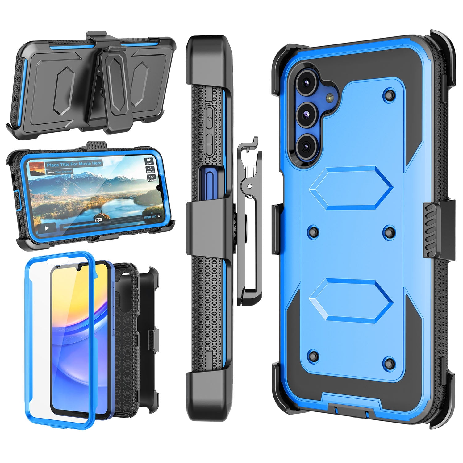Takfox Case for Samsung Galaxy A15 5G Case with Built in Screen Protector Hybrid Cover with ...