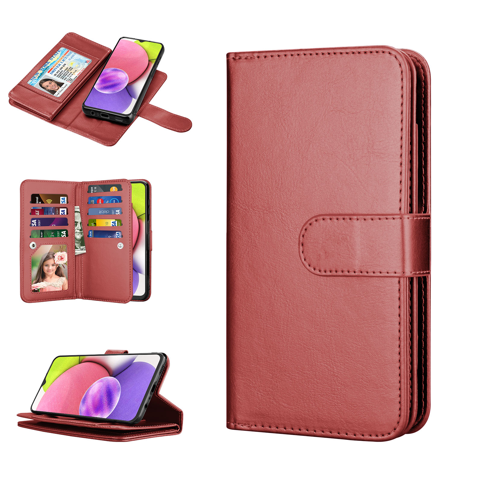 Takfox Compatible for Samsung Galaxy A03S Wallet Case, PU Leather ID ...