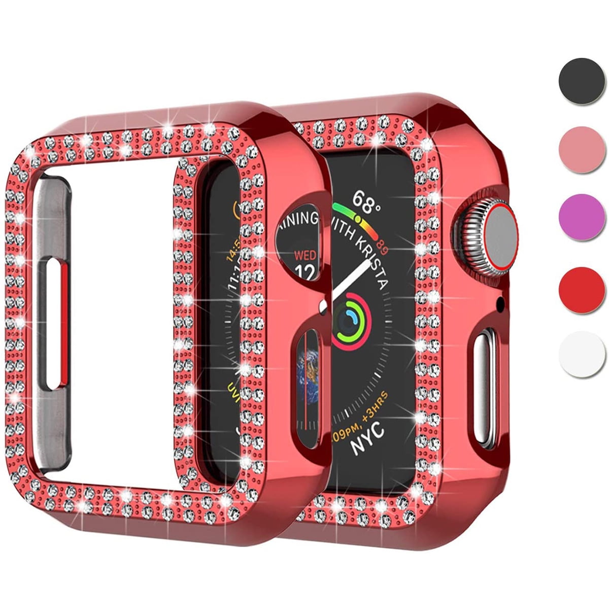 Takfox For Apple Watch Case 40mm Series 6/5/4 SE Bling Rhinestone Apple ...