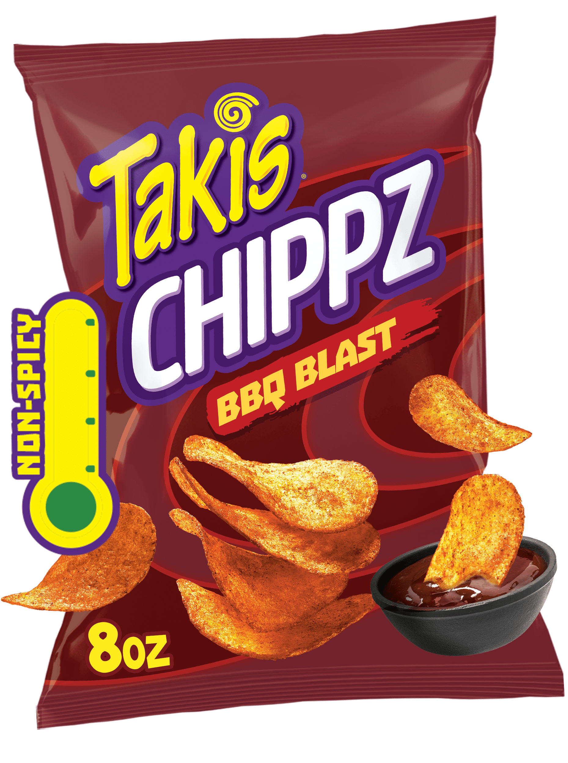 Takis BBQ Blast Chippz 8 oz Sharing Size Bag, Barbecue Thin-Cut Potato ...