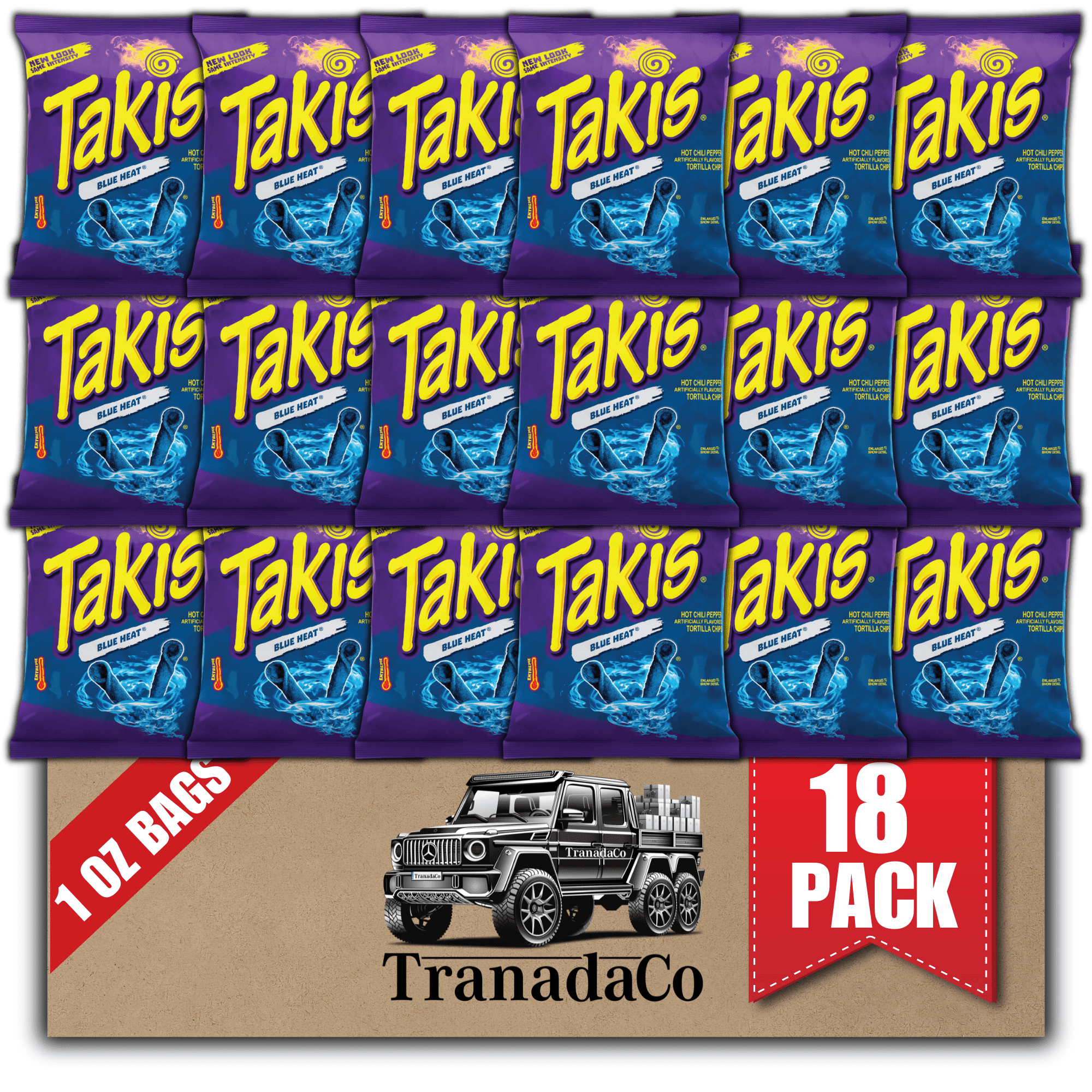 Takis Blue Heat 1 oz Size Multipack, Hot Chili Pepper Flavored Extreme ...
