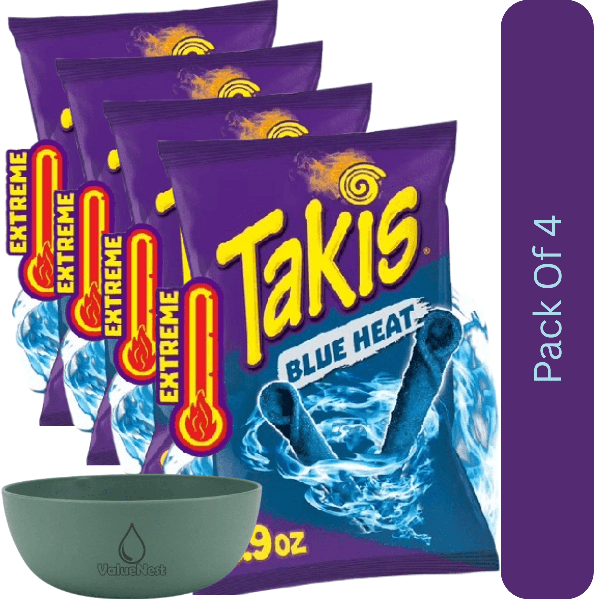 Takis Blue Heat Crunchy Rolled Tortilla Chips, Extreme Chili Pepper ...